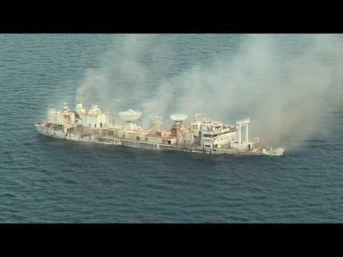 The Vandenberg Finally Sinks Off Key West - YouTube