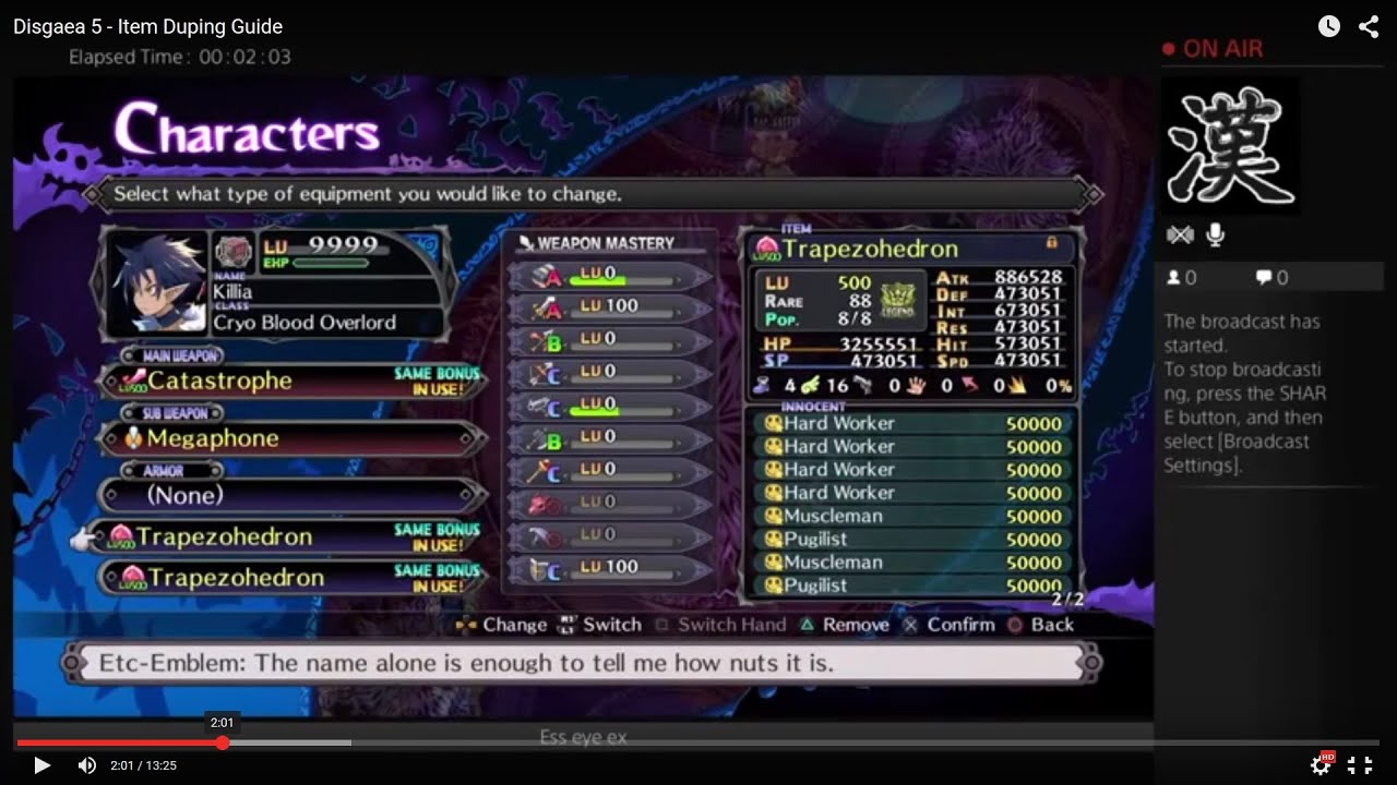 Disgaea 5 - Item Duping Guide - YouTube