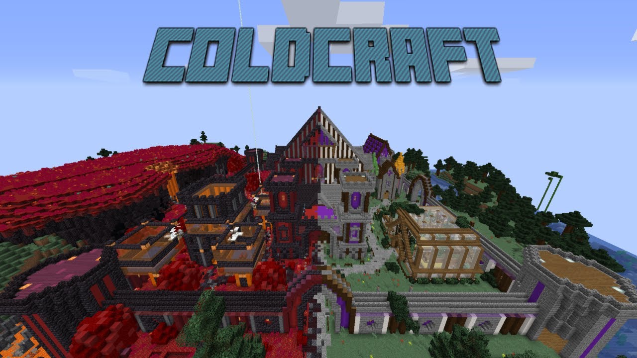SPLIT CASTLE Minecraft MEGA BASE - ColdCraft 1 World Tour - YouTube