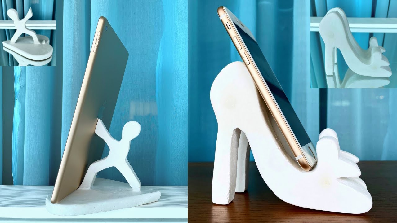 How to make Unique Phone holder at home | White Cement Craft - YouTube