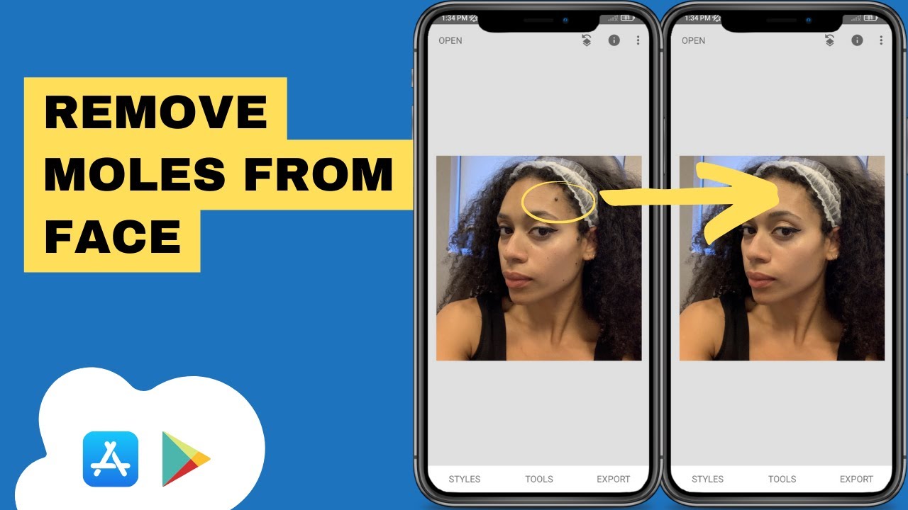Remove Moles from Your Face in a Photo on Your Phone - YouTube