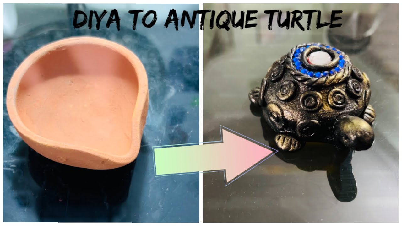 Turtle making out of Waste and old Diya || Best out of waste || Under ...