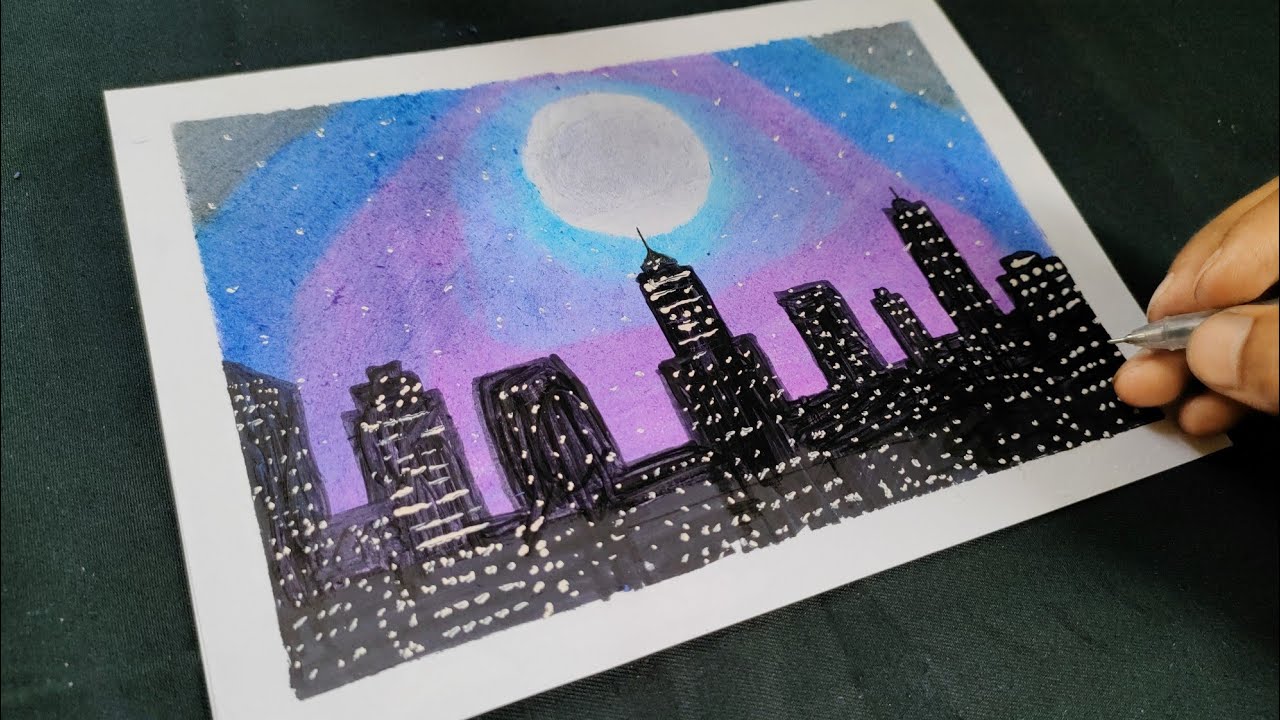 How to draw city scenery - Very easy - SHN Best Art - YouTube