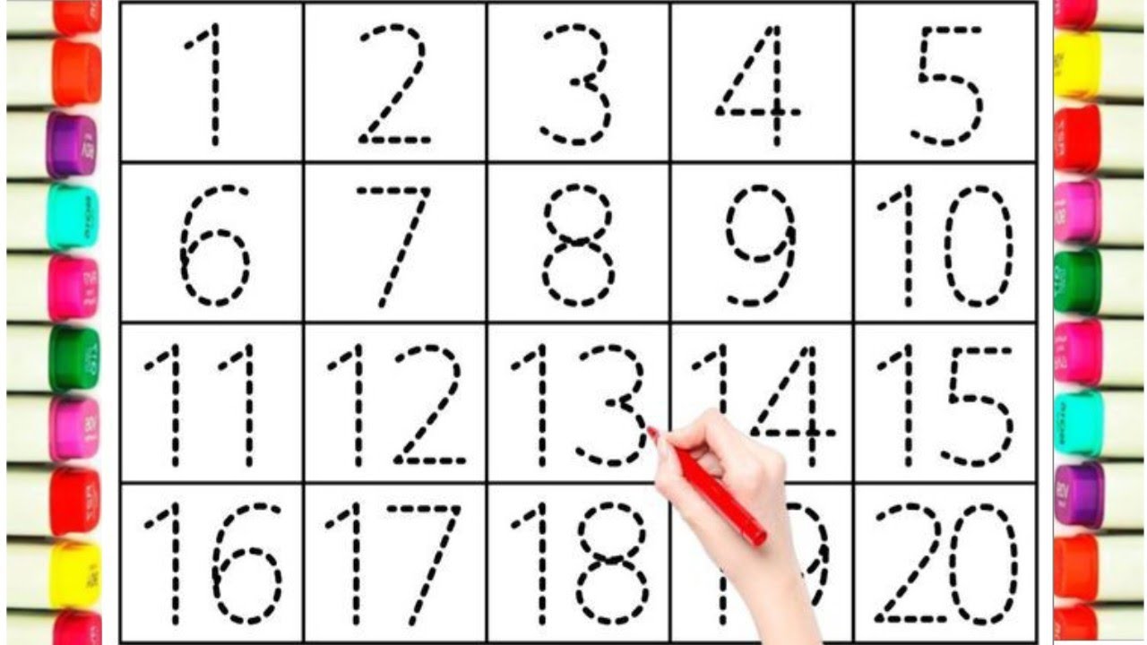 1 To 20 Contact Numbers | 12345678910 | learn To Draw 123 Counting ...