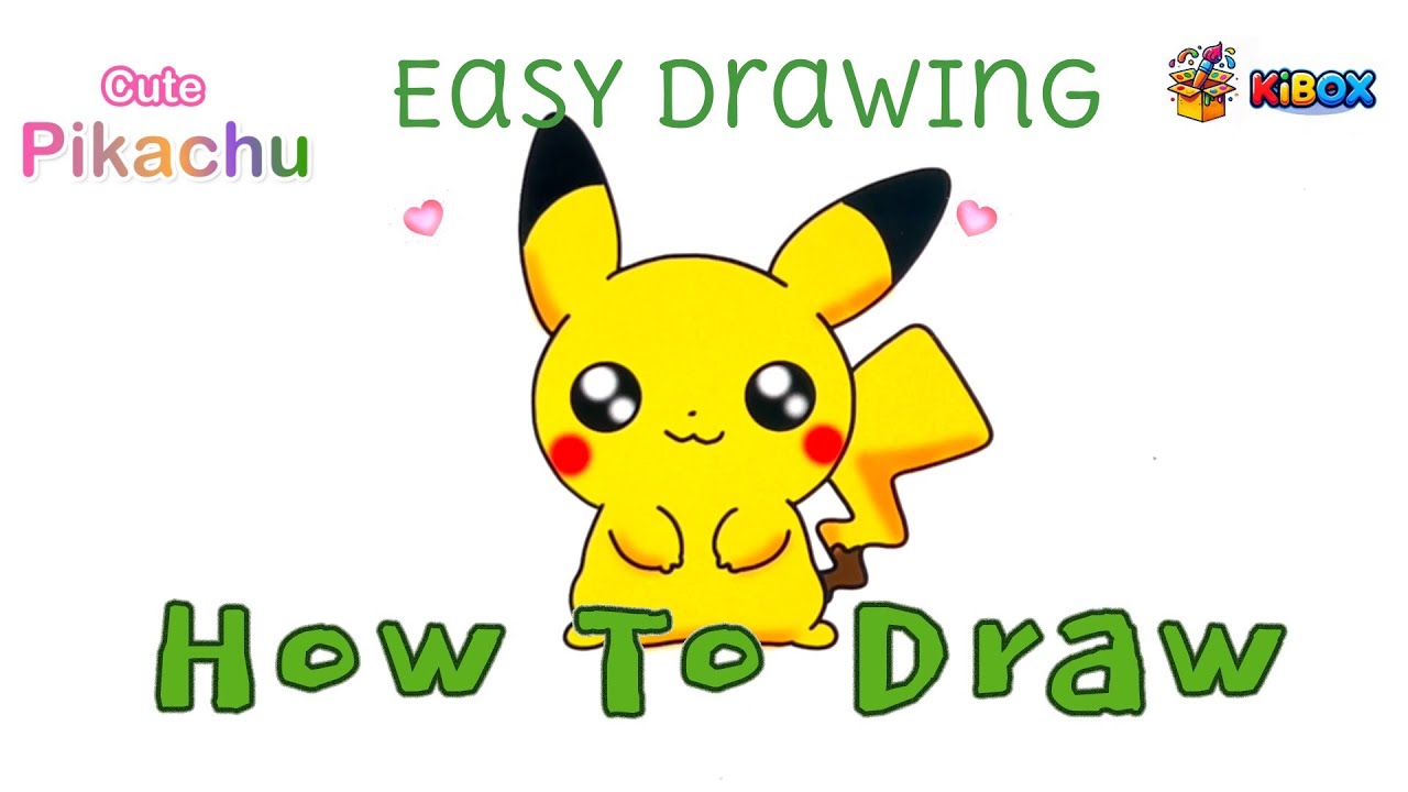 How to Draw a Cute Version of Pikachu | Easy Step-by-Step Tutorial ⚡🐭 ...