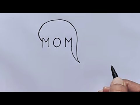 How To Draw Mother For Word MOM | Easy Mom Drawing | Step by Step Mom ...
