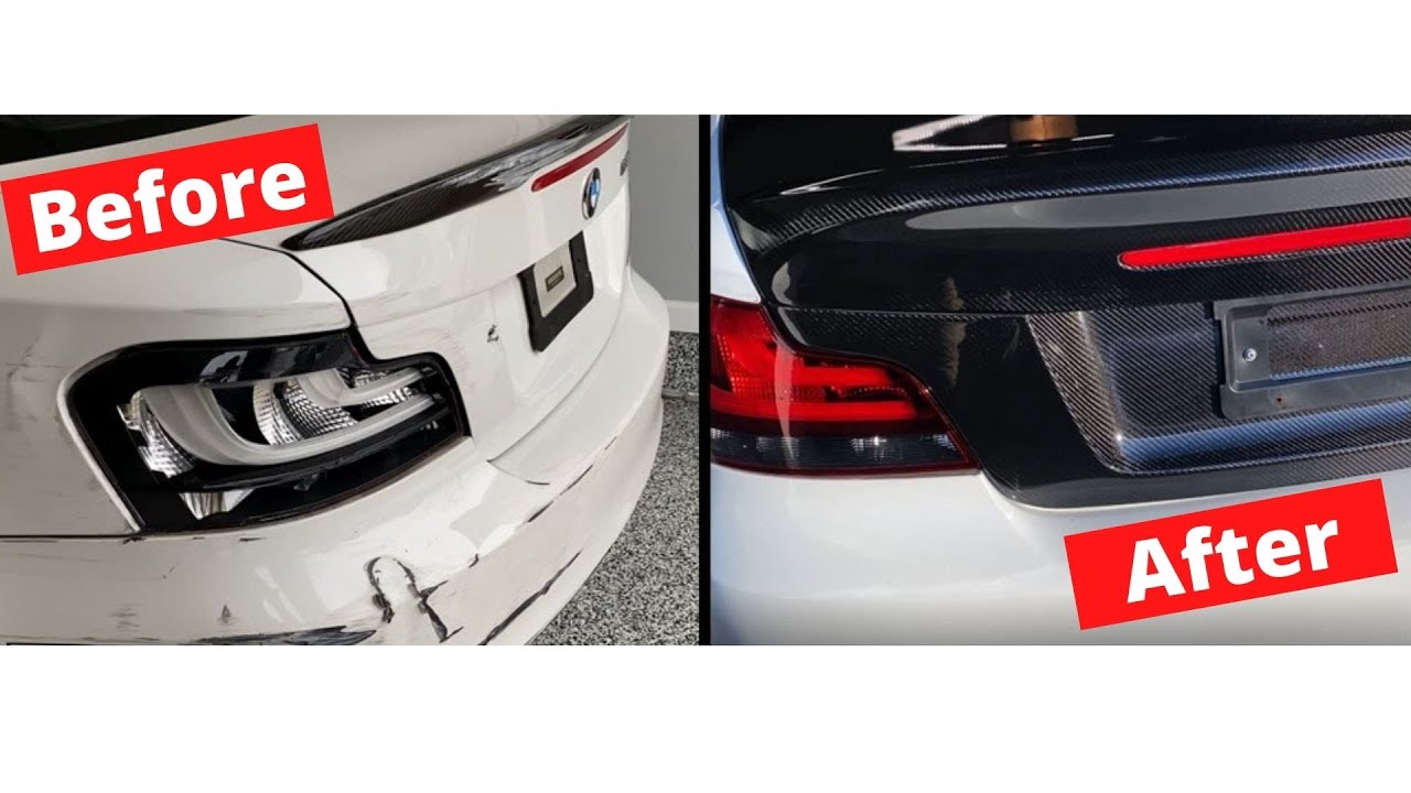 BMW 135i - Trunk, Rear Bumper, and Taillight Replacement - YouTube