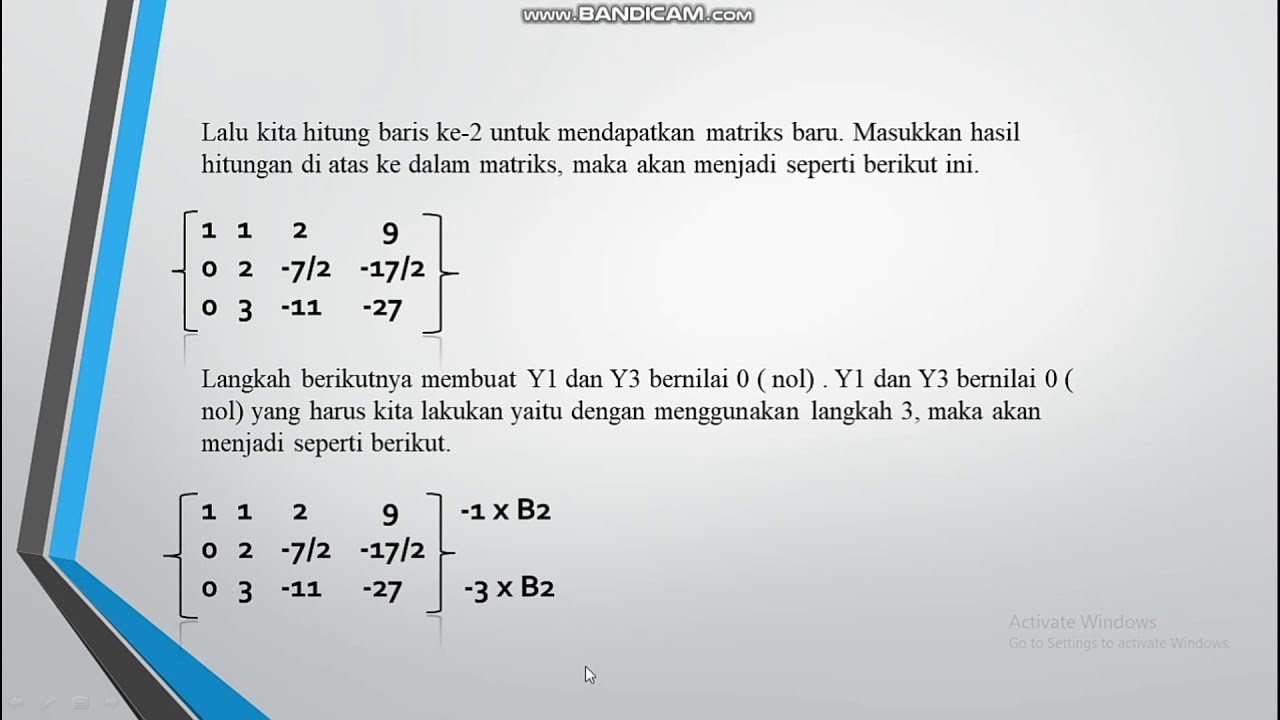 Sistem Persamaan Linear Dengan Metode Operasi Baris Elementer (OBE ...