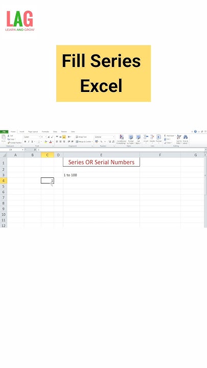 Fill Series | Excel - YouTube