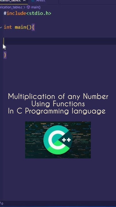Multiplication table of any Number using Functions in C Programming | Learn Programming language ...