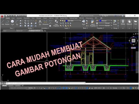 CARA MUDAH MEMBUAT GAMBAR POTONGAN DENAH DENGAN AUTOCAD - YouTube