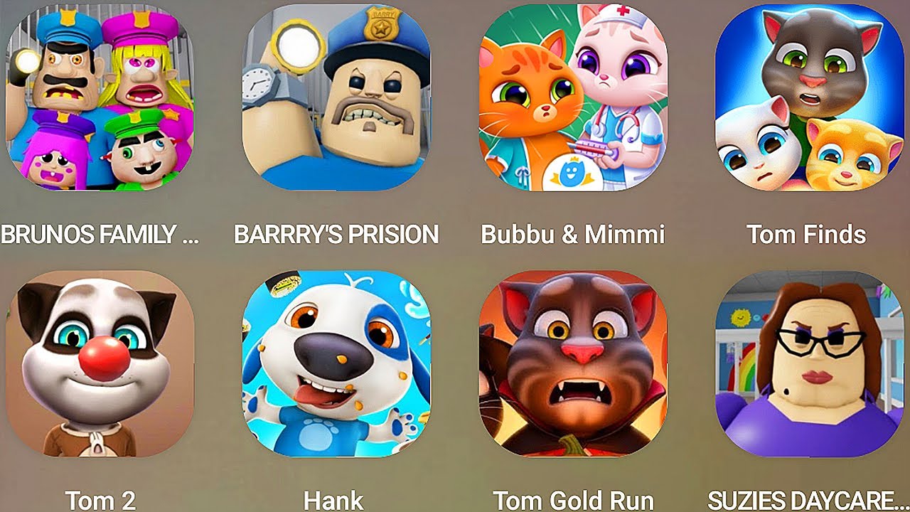 ROBLOX,BARYS PRISON,BRUNOS FAMILY PRISON RUN!,TALKING TOM 2,TALKING TOM ...