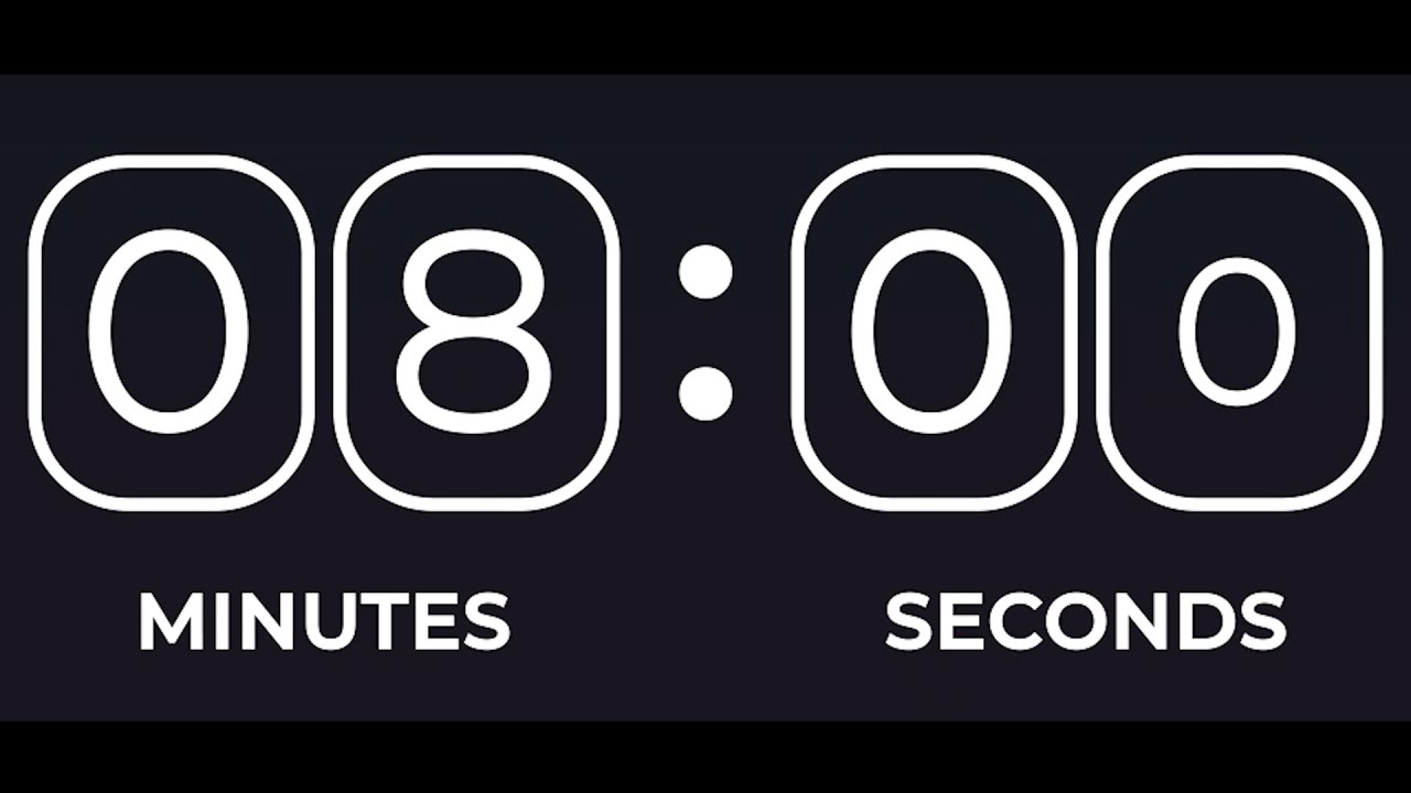 8 Minutes Timer Count Down Alarm Clock 480 Seconds YouTube