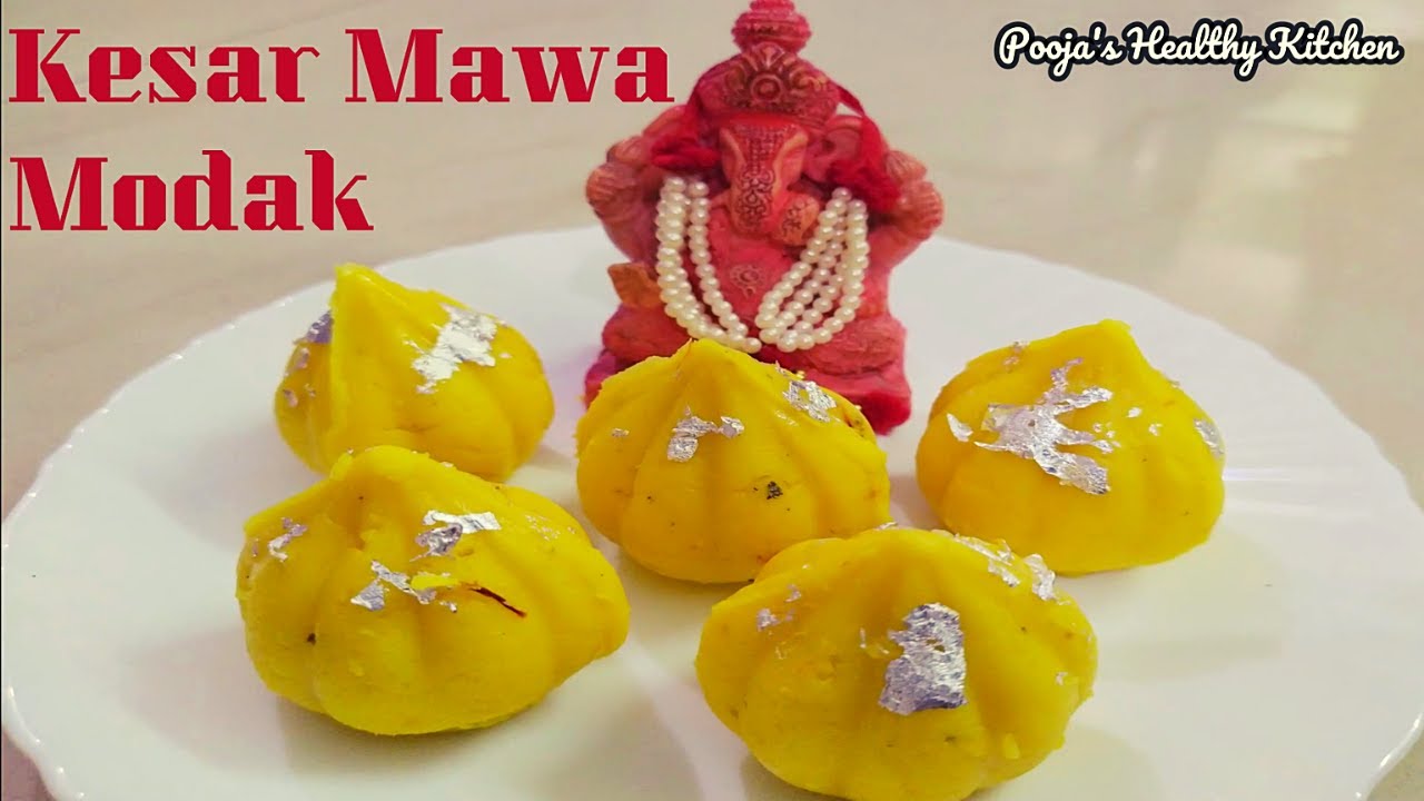 kesar mawa modak recipe | khoya modak | मावा मोदक | mawa ke modak ...