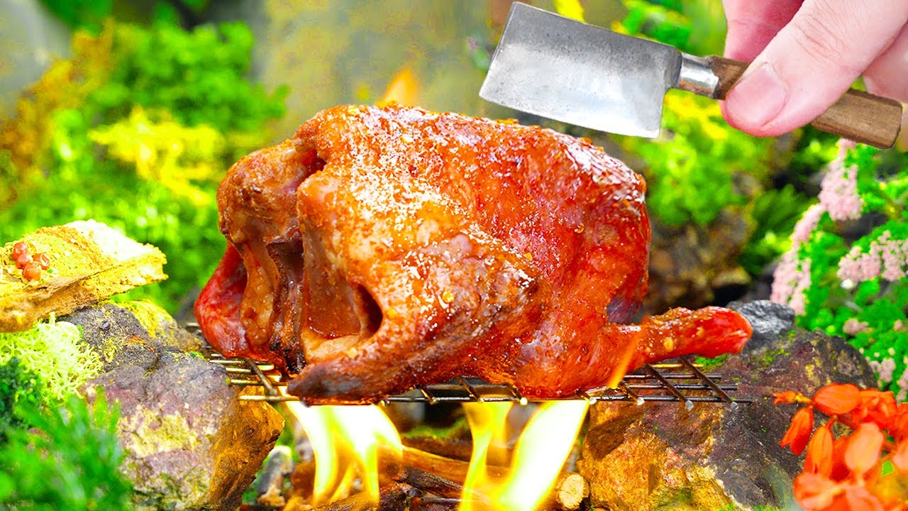 🐔🔥How To Cook Yummy Miniature Chicken Outdoor | Delicious Mini Chicken ...