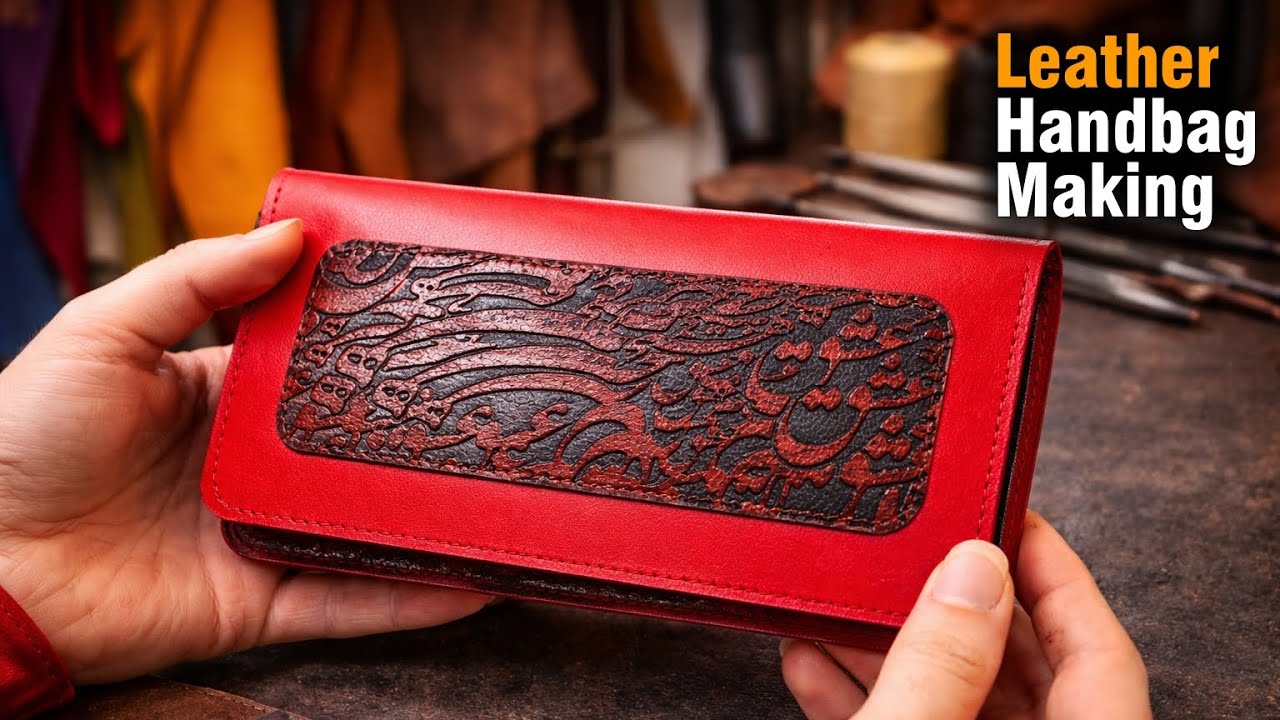 Handcrafted Leather Handbag | From Cutting & Dyeing to Machine ...