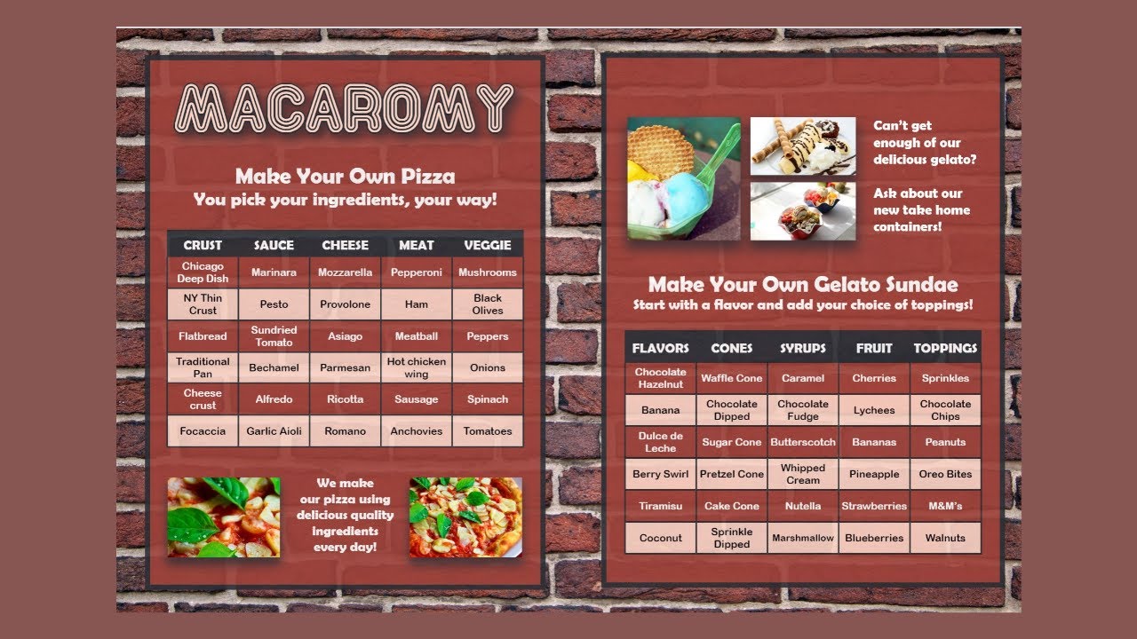 Design a Menu using InDesign Tables / Student Edition! - YouTube