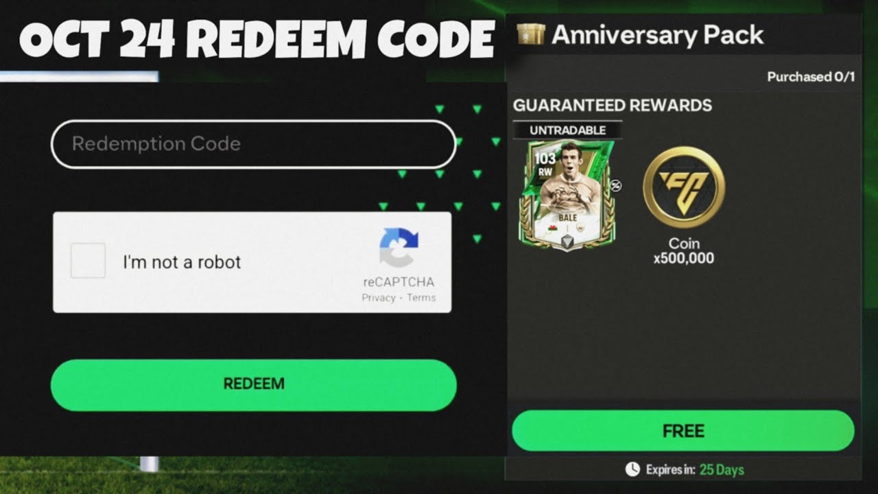 NEW REDEMPTION CODE OCTOBER 2024 FC MOBILE 25 - YouTube