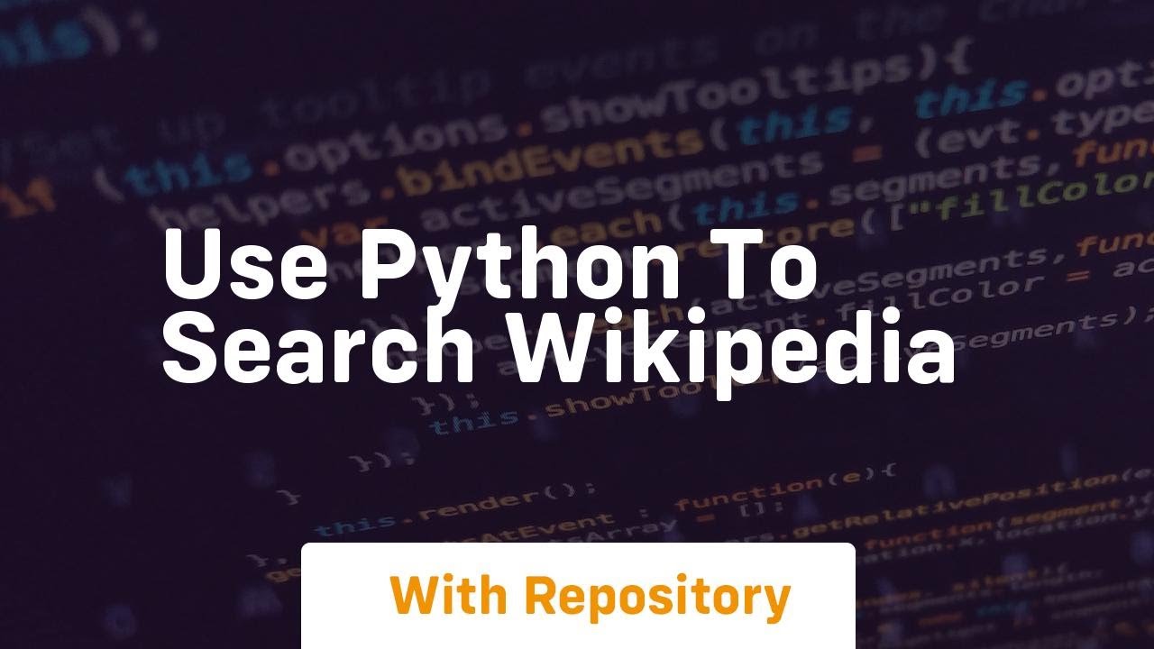 Use python to search wikipedia - YouTube