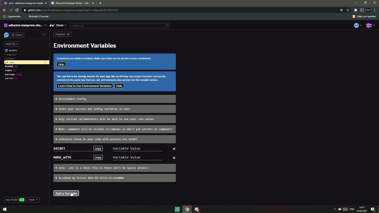 Glitch Discord Bot Token Gizleme - YouTube