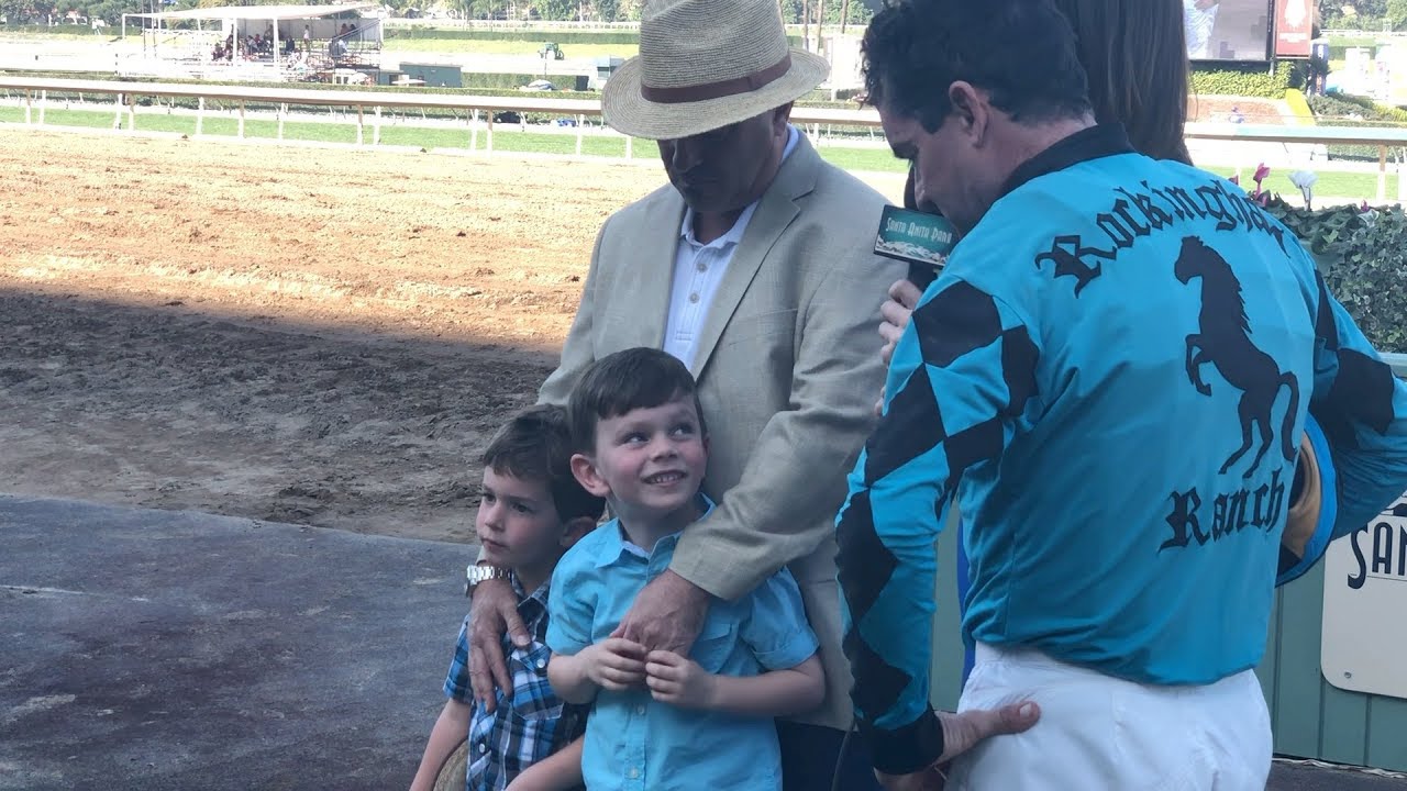 Trainer Peter Miller celebrates stakes victory - YouTube