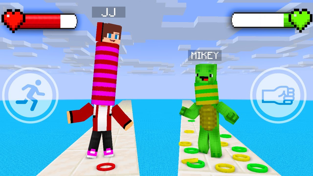 JJ and Mikey Play Long Neck Run Game - Maizen Minecraft Animation - YouTube