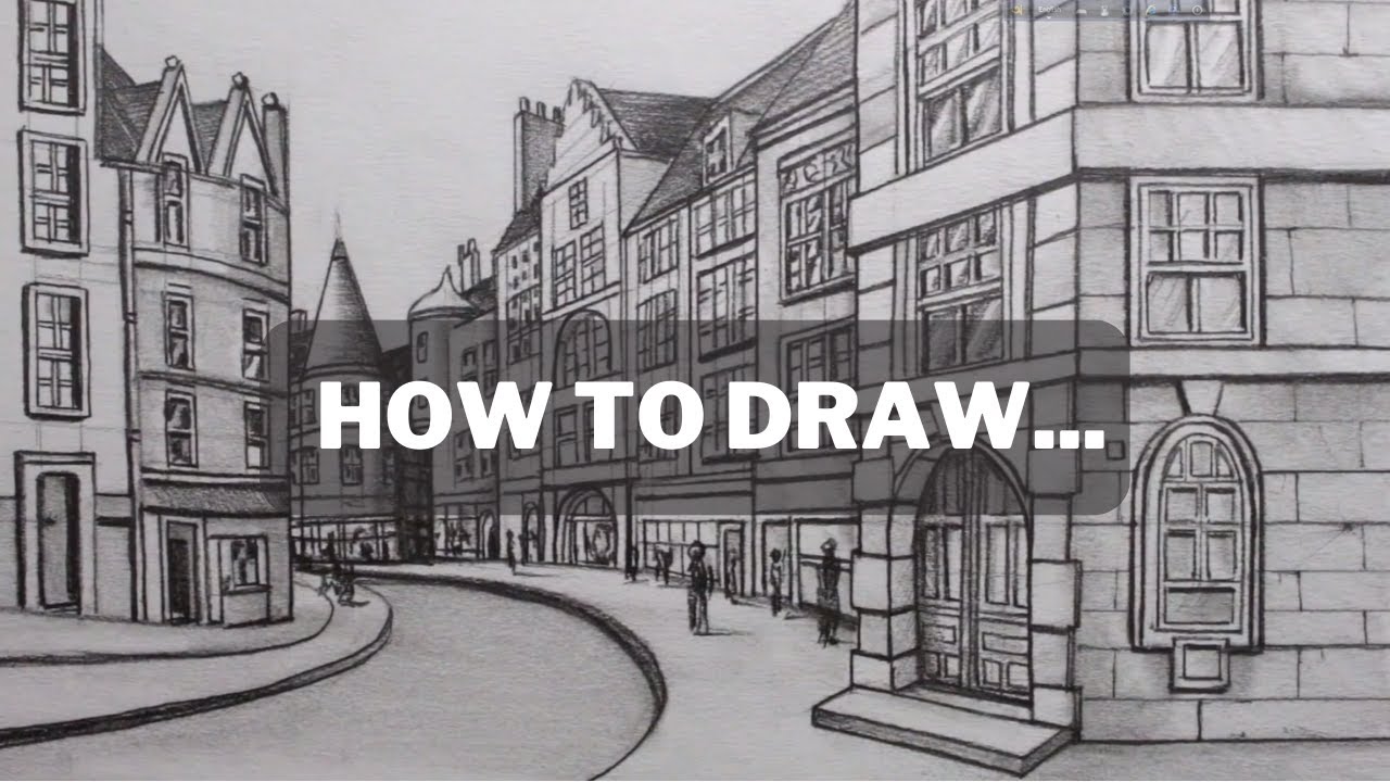 Easy Drawing. How to Draw Buildings - YouTube