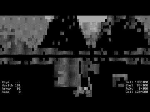 Doom8088 IBM MDA 80x25 2 color text mode full playthrough - YouTube