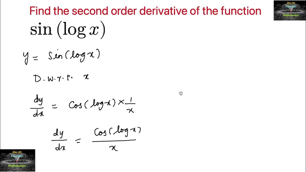 Find the second order derivative of the function sin (log x) Ncert continuity and ...