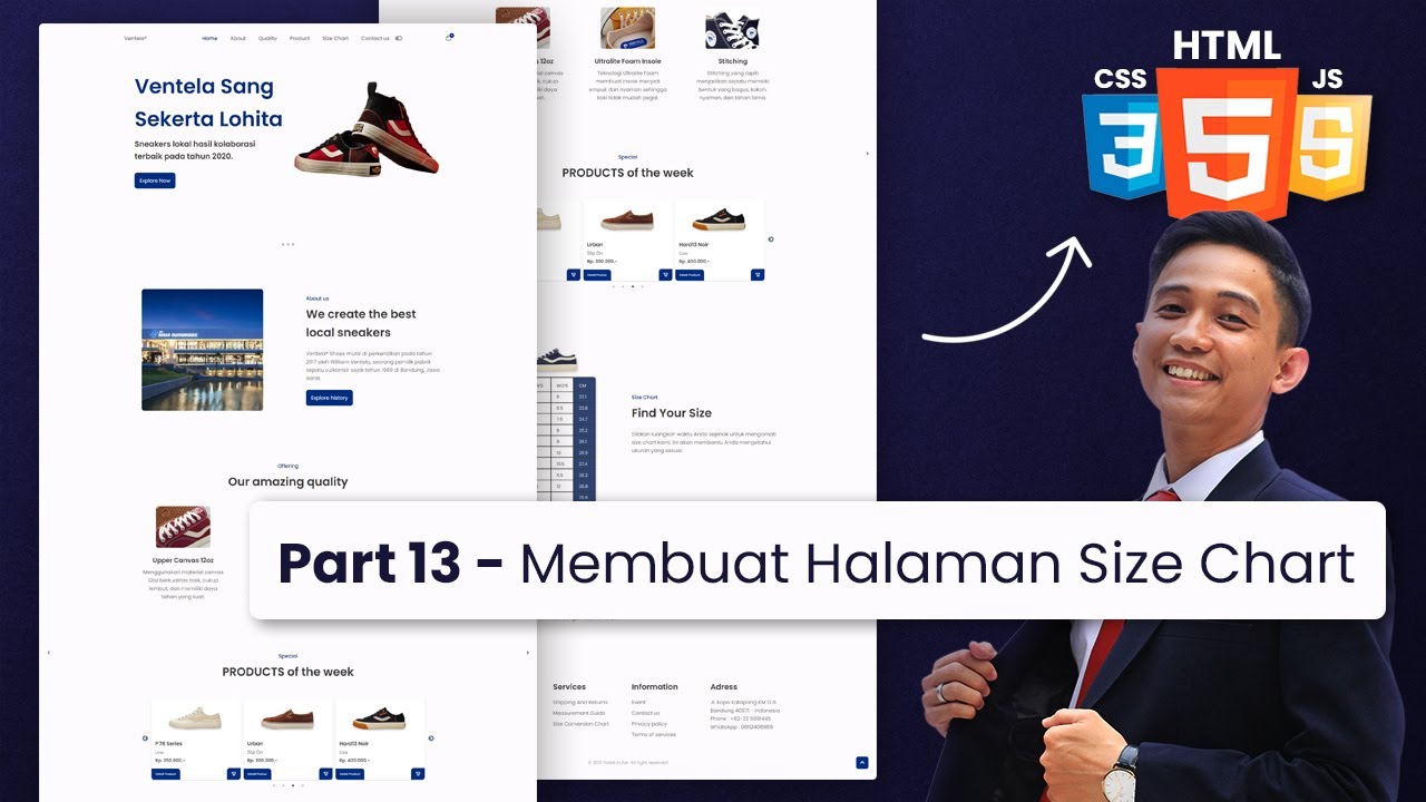 Part 13 - Membuat Halaman Size Chart | Responsive Website Design ...