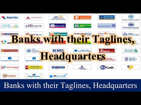 all Bank list 2020 | banks and their headquarters with taglines tricks ...