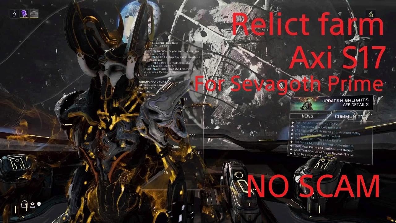 Warframe Axi S17 farm for Sevagoth Prime NO SCAM - YouTube