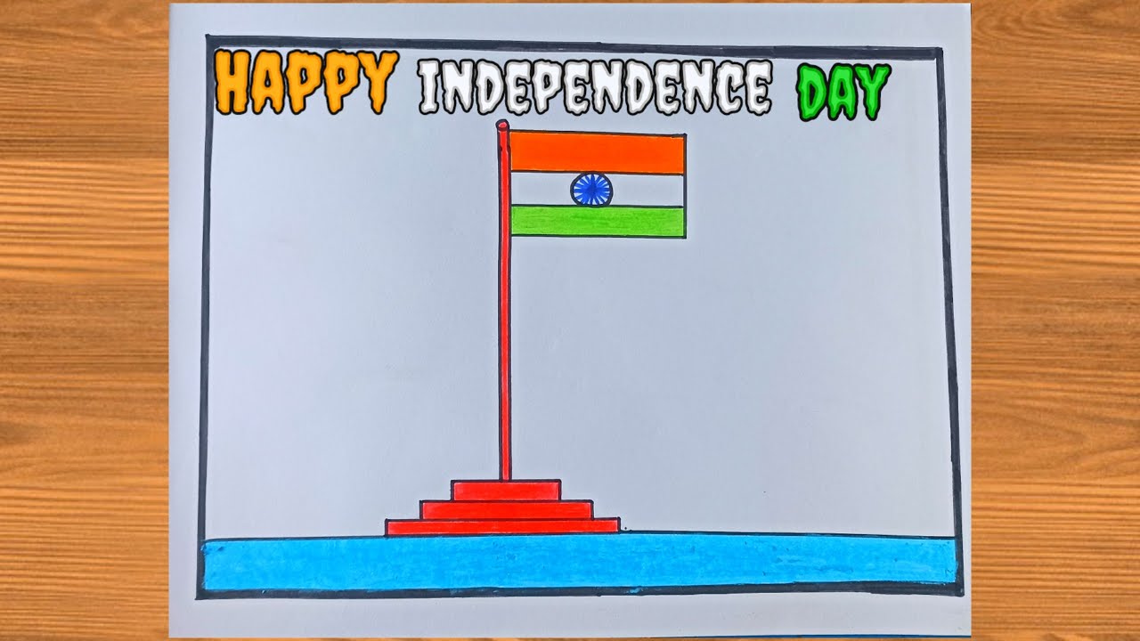 Indian Flag Drawing / How to Draw National Flag of India step by step ...