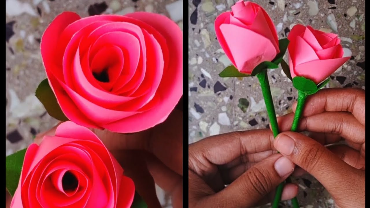 amazing paper rose🌹| beautiful rose| #papercraft #rose #craft - YouTube