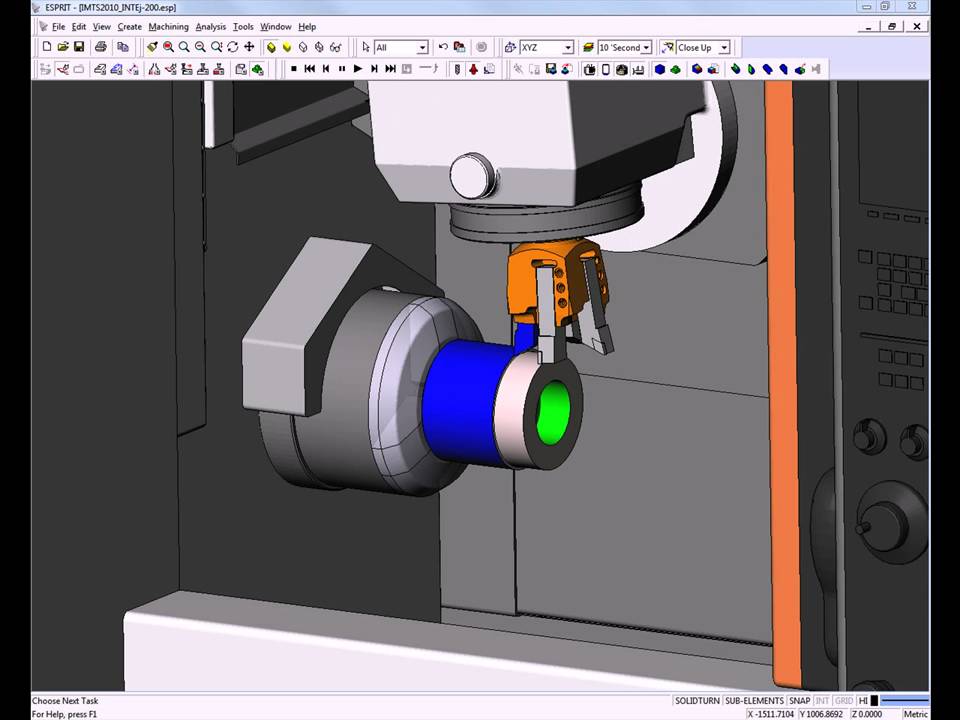 ESPRIT and mill-turn machines. Simulation. - YouTube
