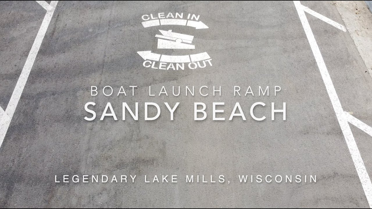 Lake Mills Sandy Beach Boat Launch Ramp late summer #1 # ...