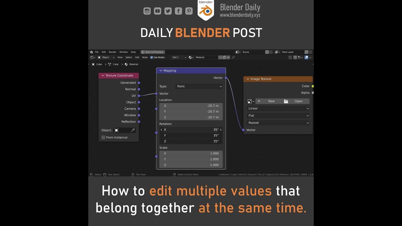 How to edit multiple Values Simultaneously in Blender - YouTube