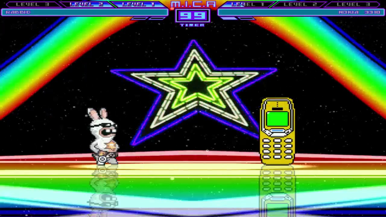 Mugen battle Rabbid vs Nokia 3310 - YouTube