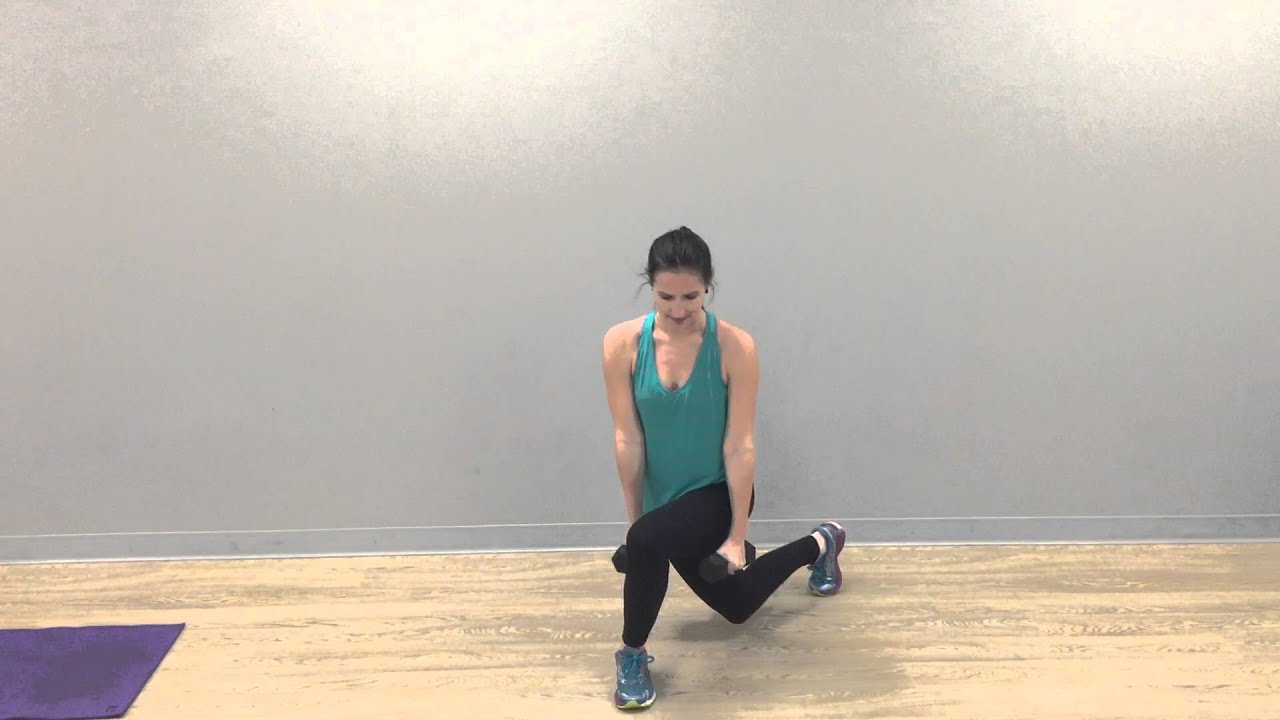 curtsy lunge with lateral shoulder raise - YouTube
