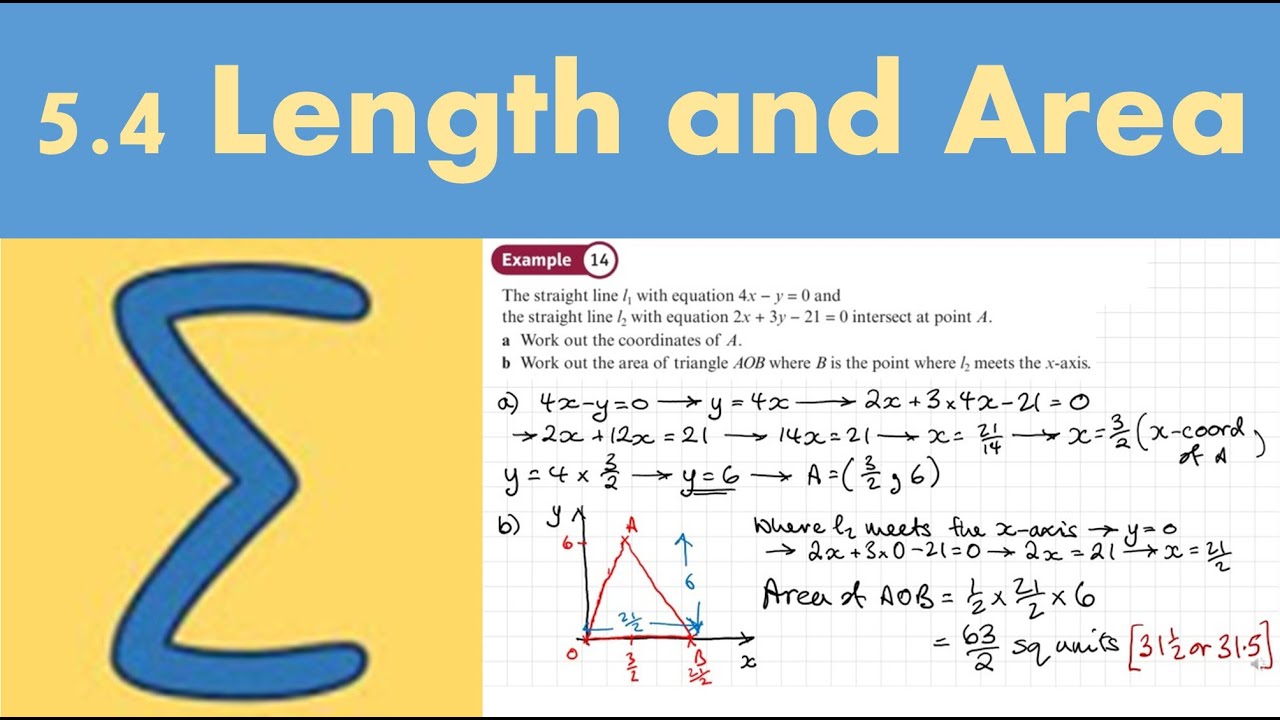 5.4 Length and area (PURE 1 - Chapter 5: Straight line graphs) - YouTube