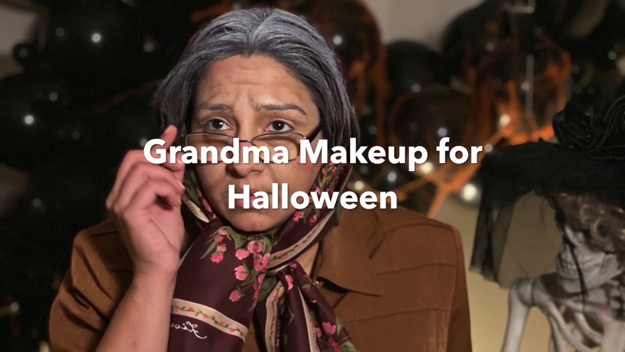 Grandma Old Lady Makeup for Halloween - YouTube