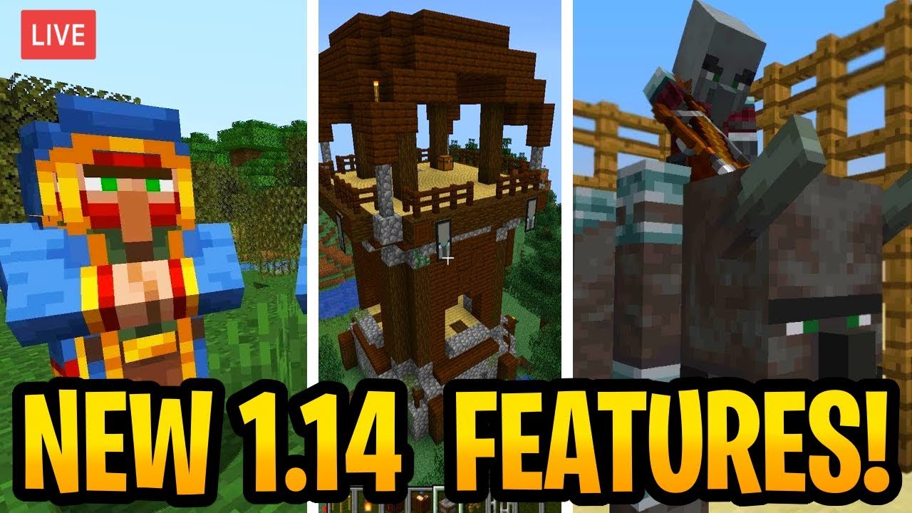Minecraft New 1.14 Features & Villagers! Wandering Trader, Ravager ...