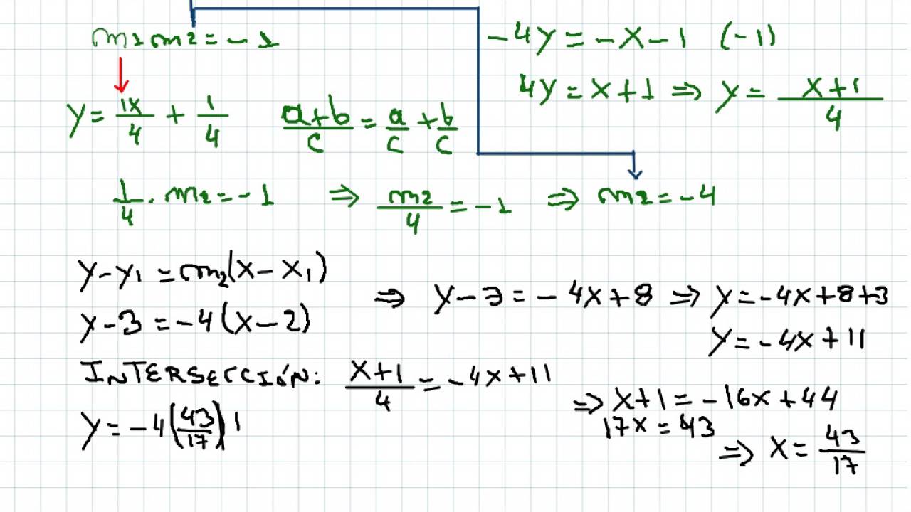 COMO HALLAR UNA RECTA PERPENDICULAR A OTRA RECTA - YouTube