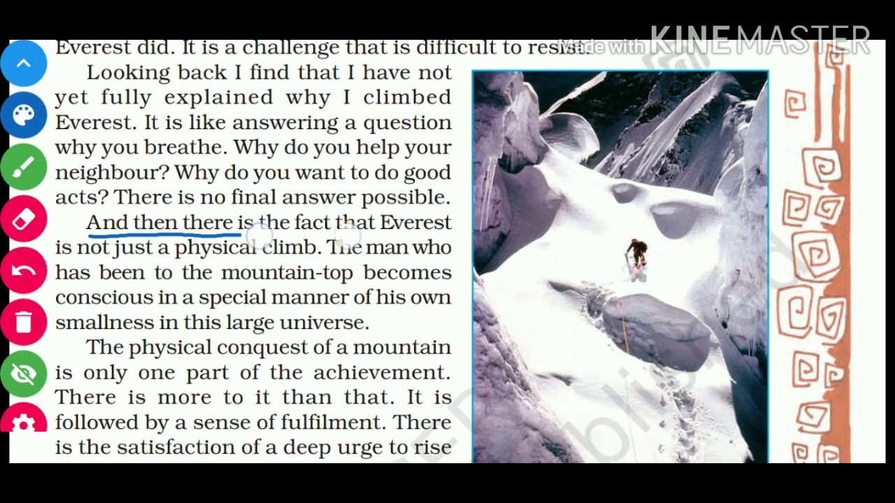 Class 8 - Prose 5 The Summit Within (Explanation) - YouTube