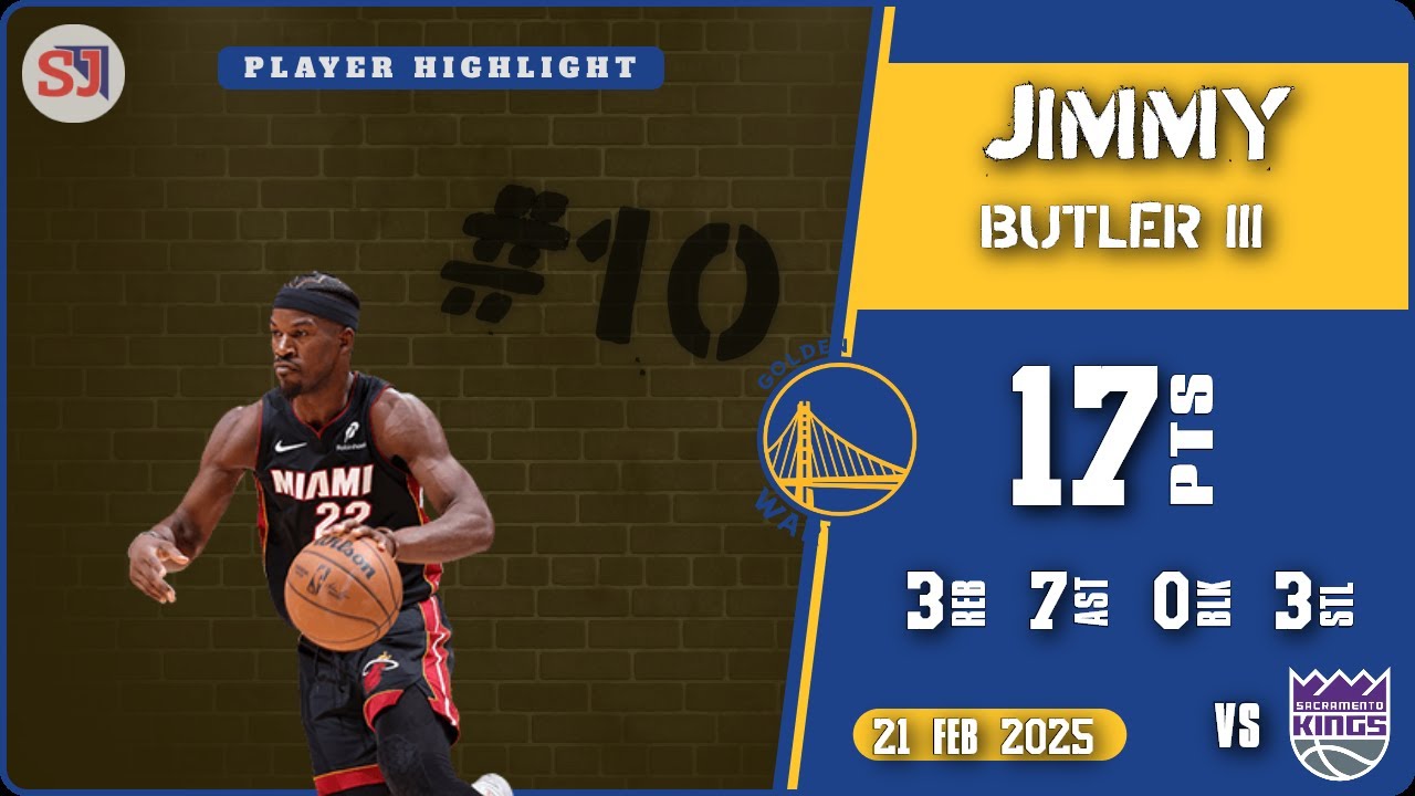 JIMMY BUTLER III 17 PTS vs SAC 21 Feb 2025 GSW Highlights - YouTube