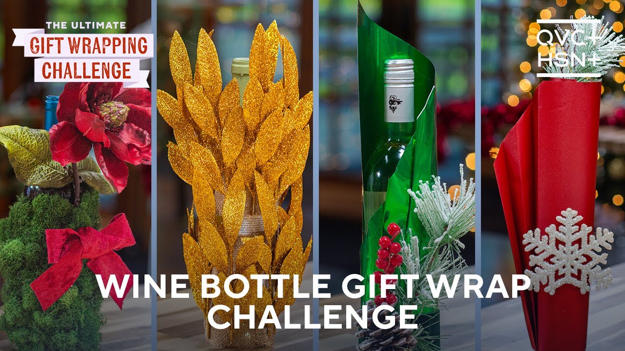 4 Wine Bottle Gift Wraps 🍷 | The Ultimate Gift Wrapping Challenge ...