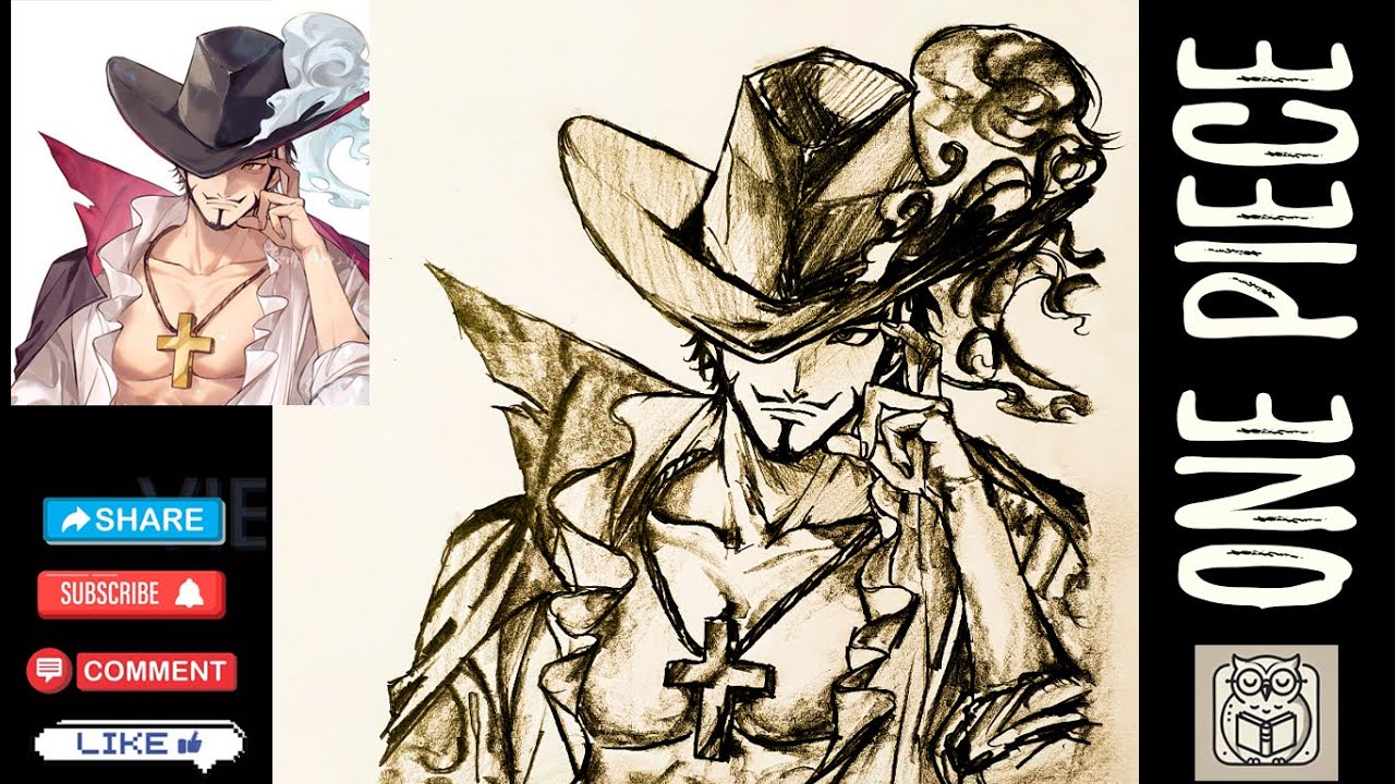 How to Draw Dracule Mihawk | One Piece Epic Pencil Sketch Tutorial ️🖤 ...