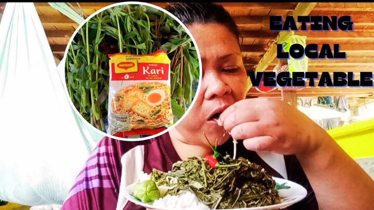 tapioca leaves with instant noodles recipe#village life in borneo# ...