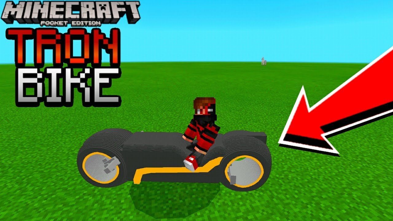 SUPERFAST TRON BIKE IN MCPE | MOD For Minecraft PE [Hindi] - YouTube
