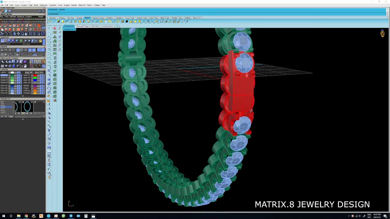 How to make 3D gemvision jewelry design matrix 8 - YouTube